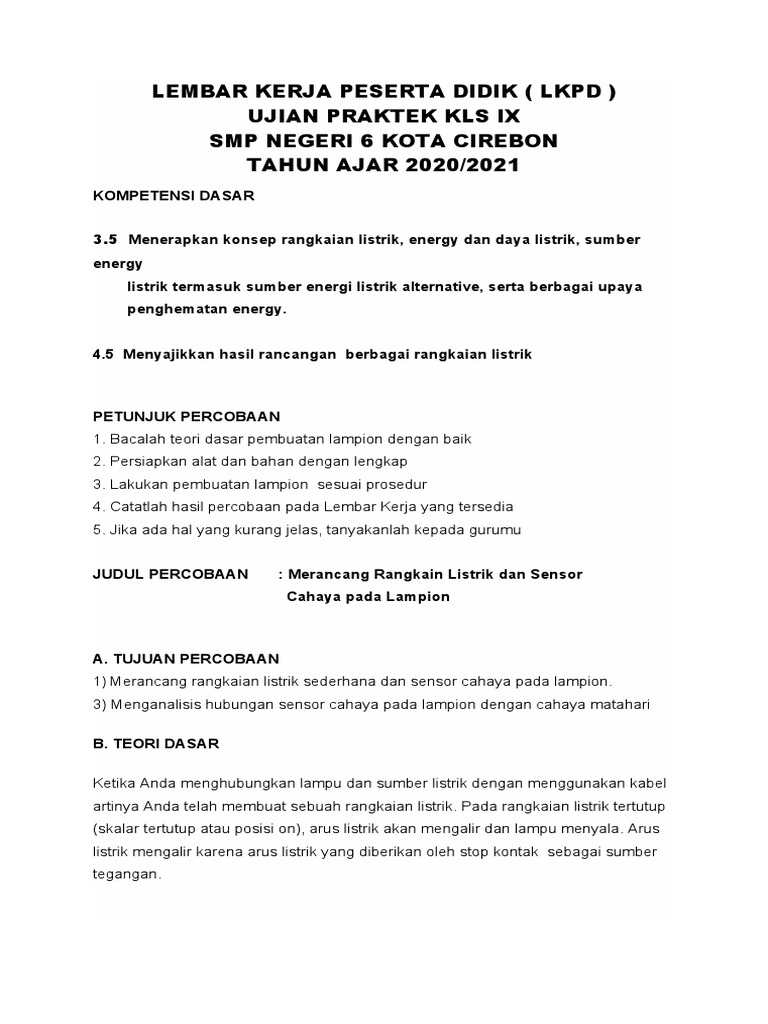LKPD PRAKTIKUM IPA Edit | PDF