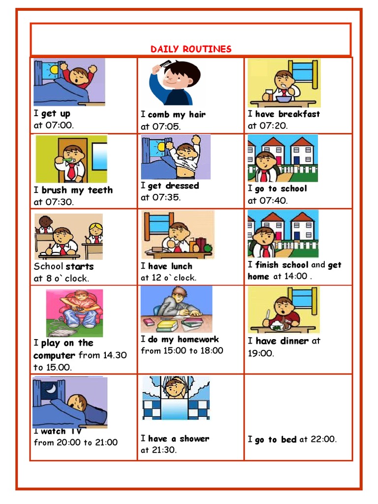 Idioms Daily Routine Clipart