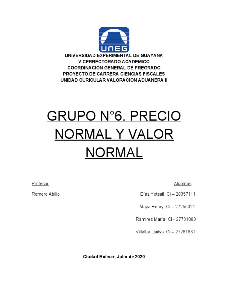 Precio Normal, Valor Normal | PDF | aduana | Tipo de cambio