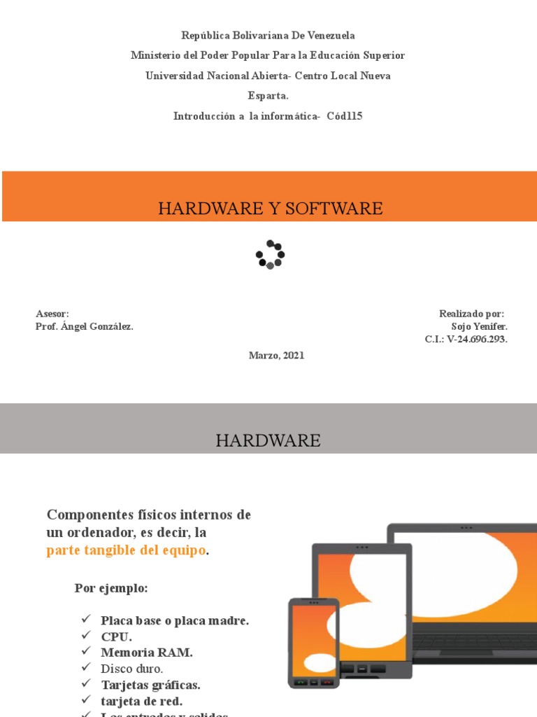Presentacion Hardware y Software | PDF | Hardware de la computadora | Programa de computadora