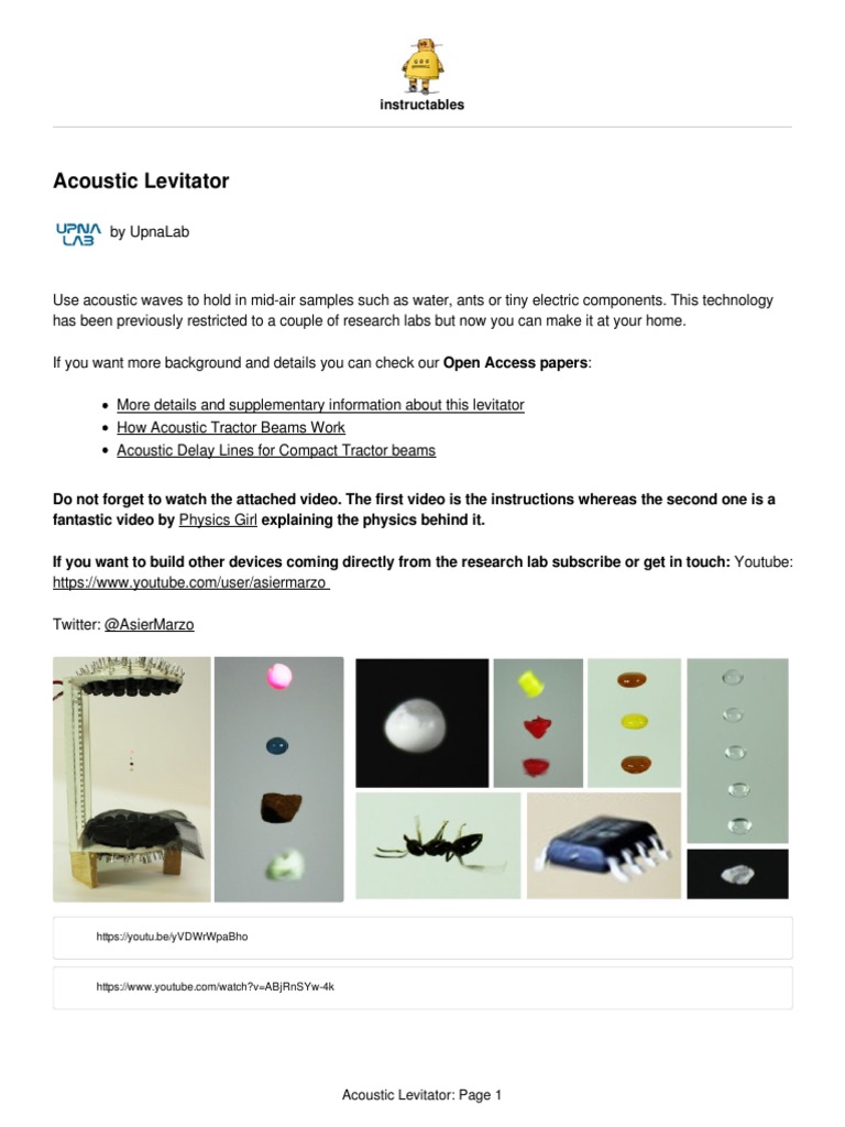 Acoustic Levitator Pdf