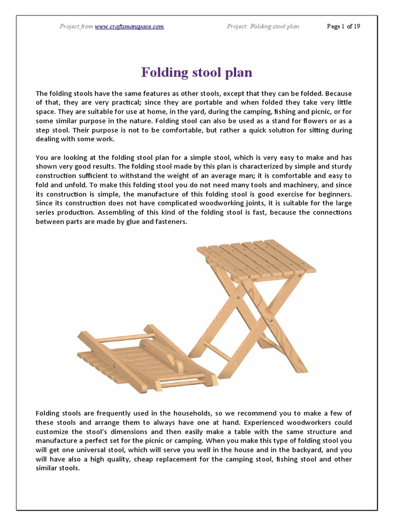 Folding Stool Plan-3 | PDF | Woodworking | Nature