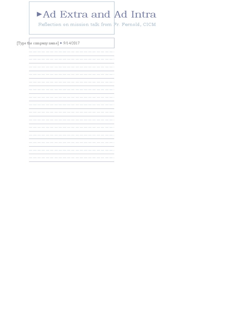 Ad Extra and Ad Intra | PDF | Christian Mission | Human Nature