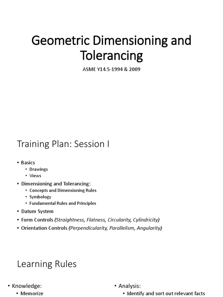 GD&T Training Session I Basics | PDF | Engineering Tolerance | Geometry