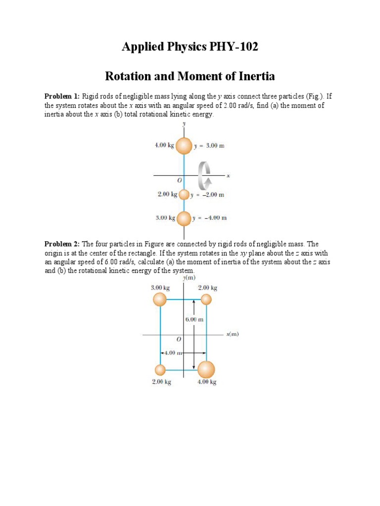 5b-Homework Rotation and Moment of Inertia | PDF | Rotation Around A Fixed Axis | Space