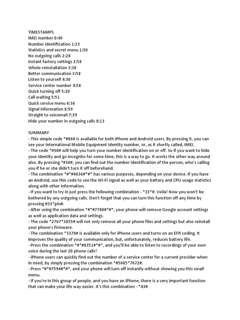Unlocking Hidden Features and Insights: A Guide to Useful Phone Codes ...