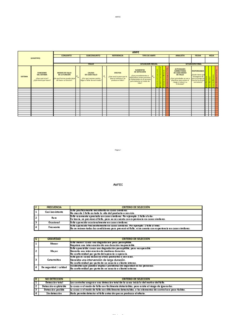 Análisis AMFE: Modos y Causas de Fallo | PDF | Salud y bienestar | Medicina