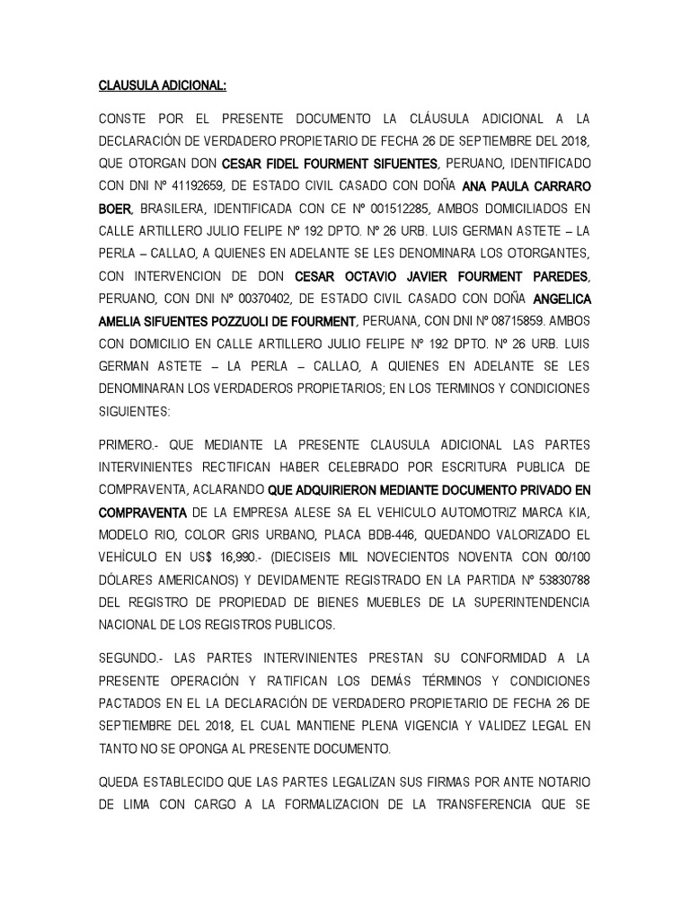 Clausula Adicional | PDF | Derecho