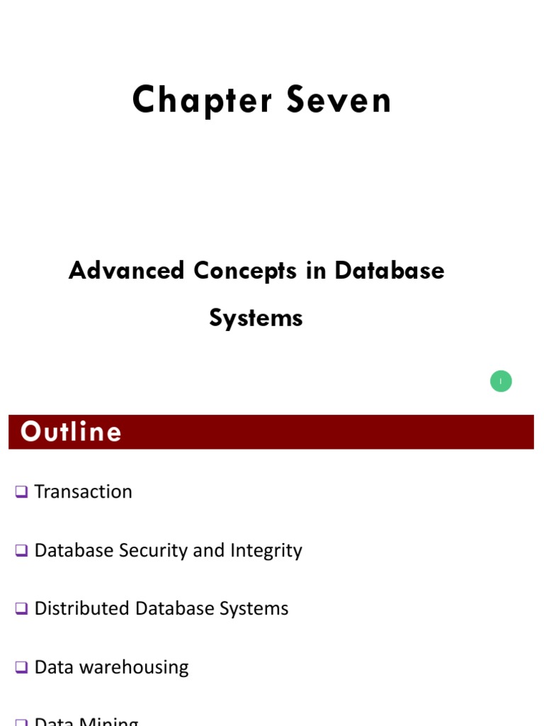 Chapter Seven: Advanced Concepts in Database Systems | PDF | Encryption | Cryptography
