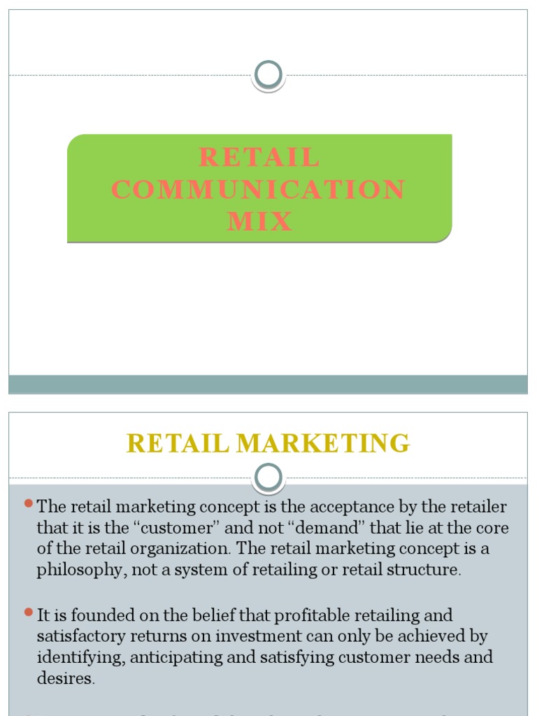 Retail Communication Mix Strategies | PDF | Retail | Advertising