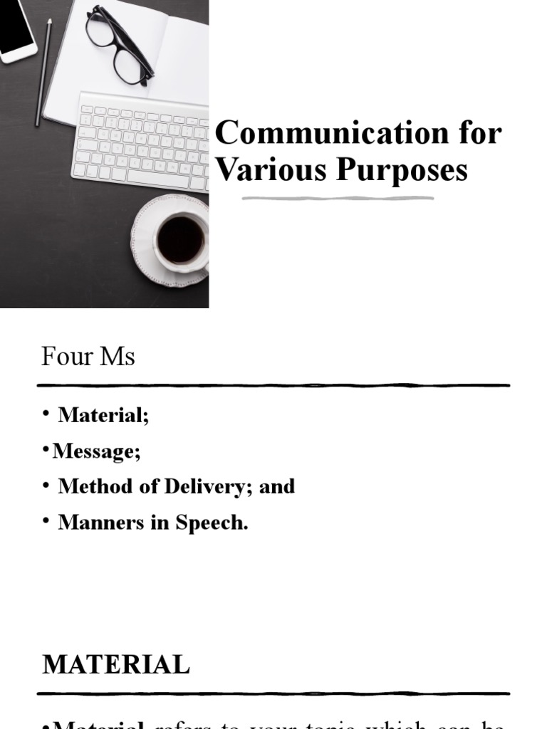 Communication For Various Purposes | PDF | Public Speaking | Social Media