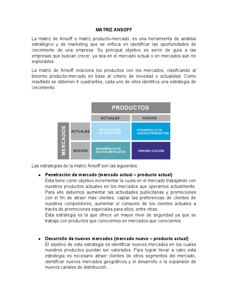 Matriz Ansoff | PDF