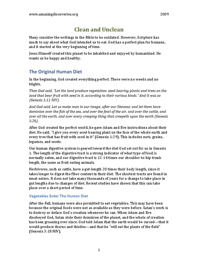 Clean and Unclean | PDF | Sacrifice | Acts Of The Apostles