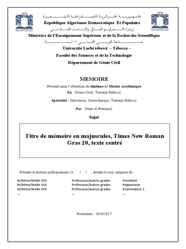 Page Garde Memoire Master | PDF