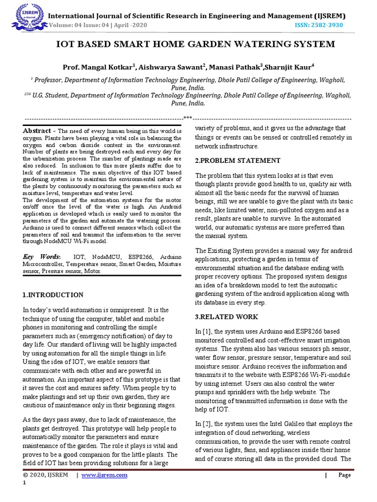IJSREM-Manuscrip IOT | PDF | Internet Of Things | Automation