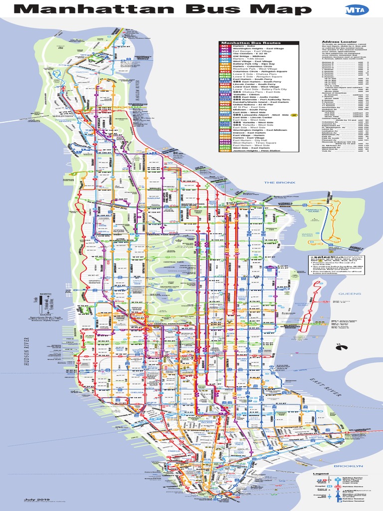 Manhattan Bus Map | PDF | New York City | Bus Transport