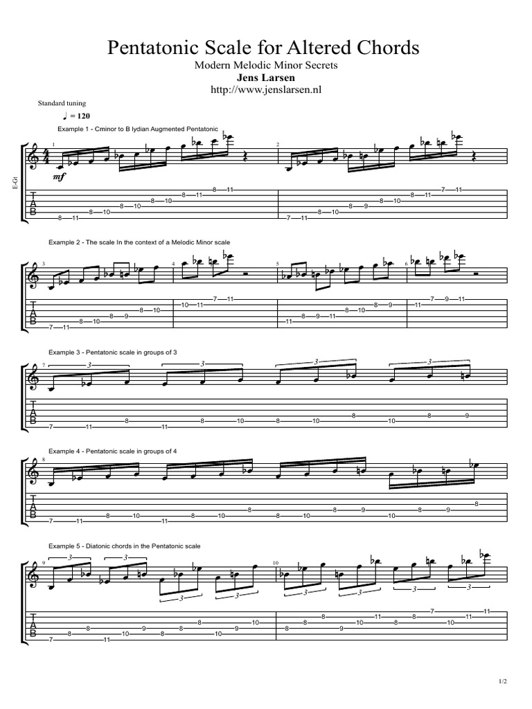 Pentatonic Scale For Altered Chords: Modern Melodic Minor Secrets Jens ...