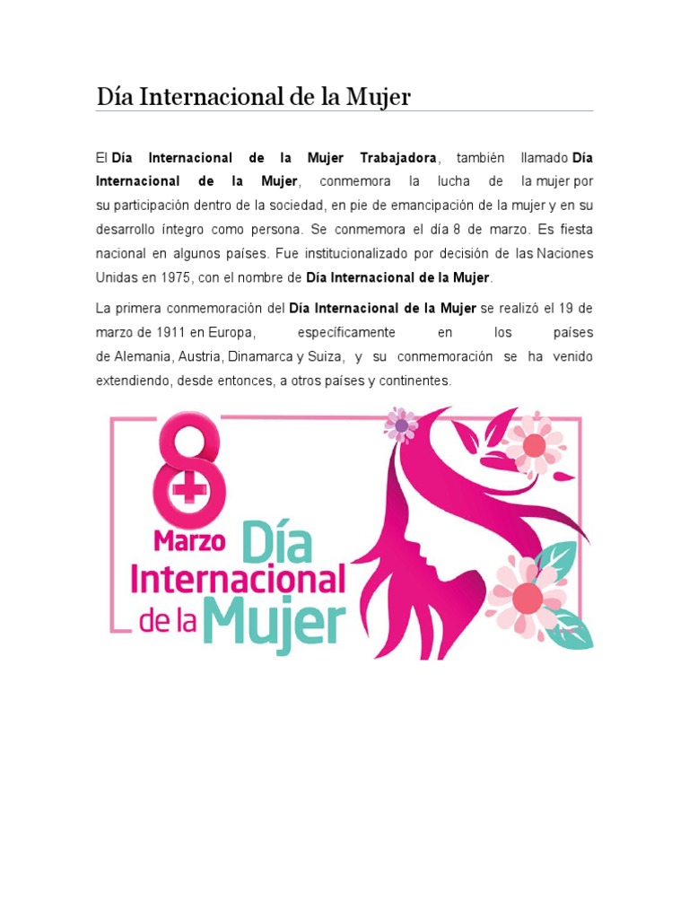Día Internacional de La Mujer | PDF