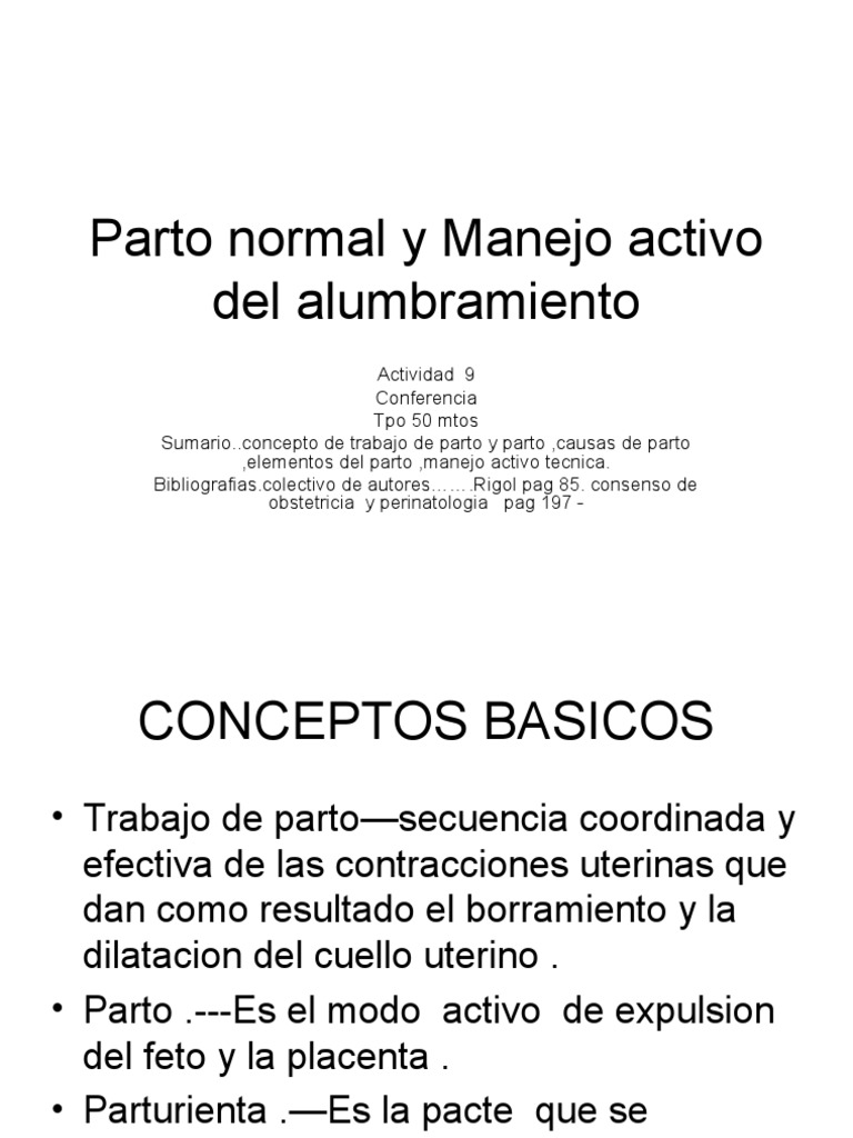 3 Parto Normal y Manejo Activo Del Alumbramiento | PDF | Placenta | Parto