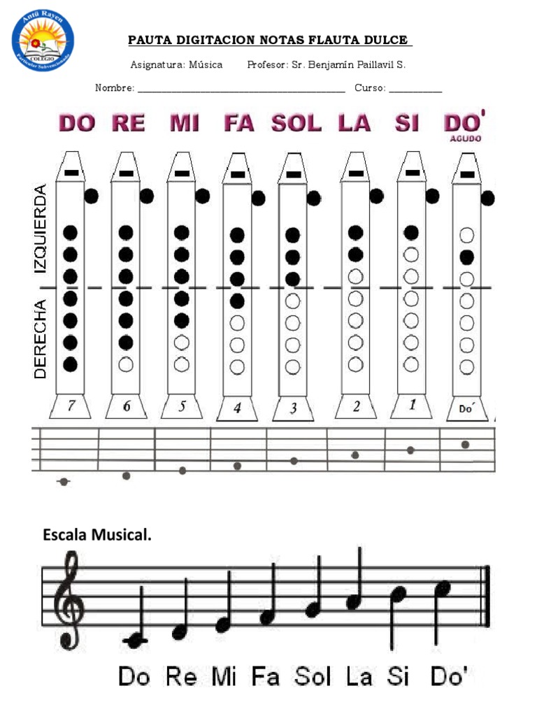 Guía de Notas para Flauta Dulce | PDF | Arte