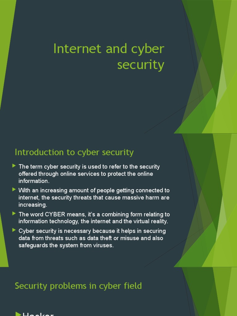 Internet and Cyber Security Presentation | PDF | Malware | Phishing
