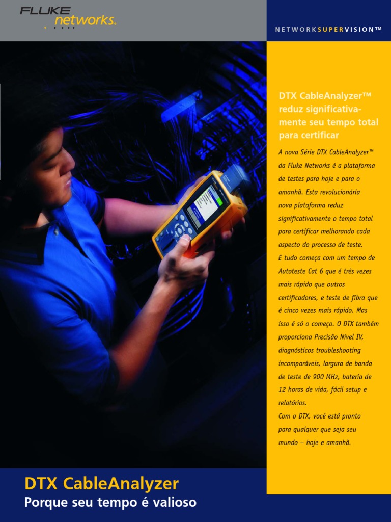 Catalogo DTX CableAnalyzer 1800 Fluke Networks | PDF | Tempo | Ethernet