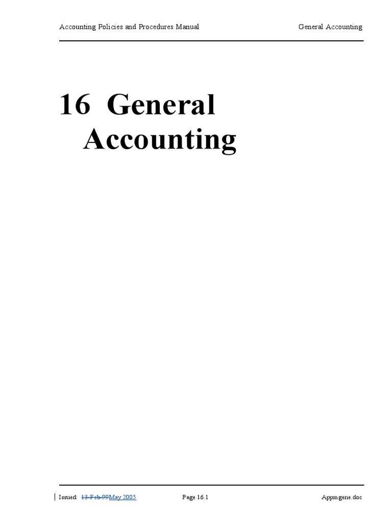 Accounting Policies and Procedures Manual General Accounting | PDF ...