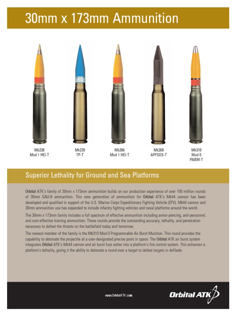 30mm X 173mm Ammunition: Superior Lethality For Ground and Sea ...