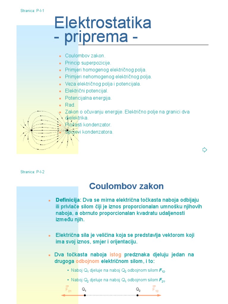 Elektrostatika - PRIPREMA | PDF