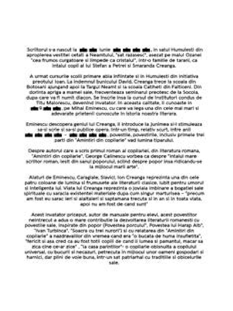 Referat La Romana - Ion Creanga 1 | PDF