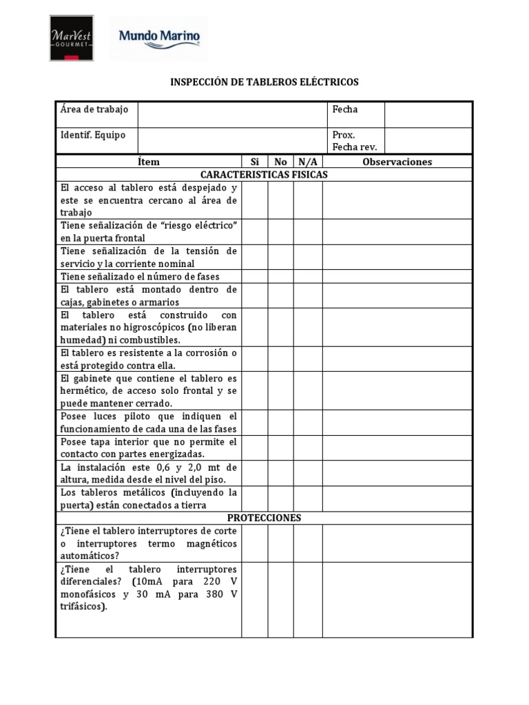 Inspección de Tableros Eléctricos | PDF