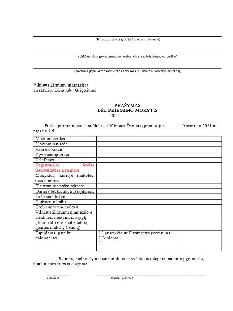 Prasymo Forma | PDF