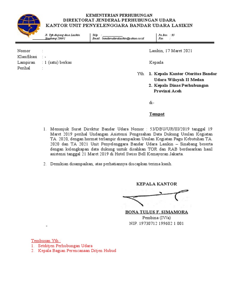 Surat Pengantar Usulan Kegiatan | PDF