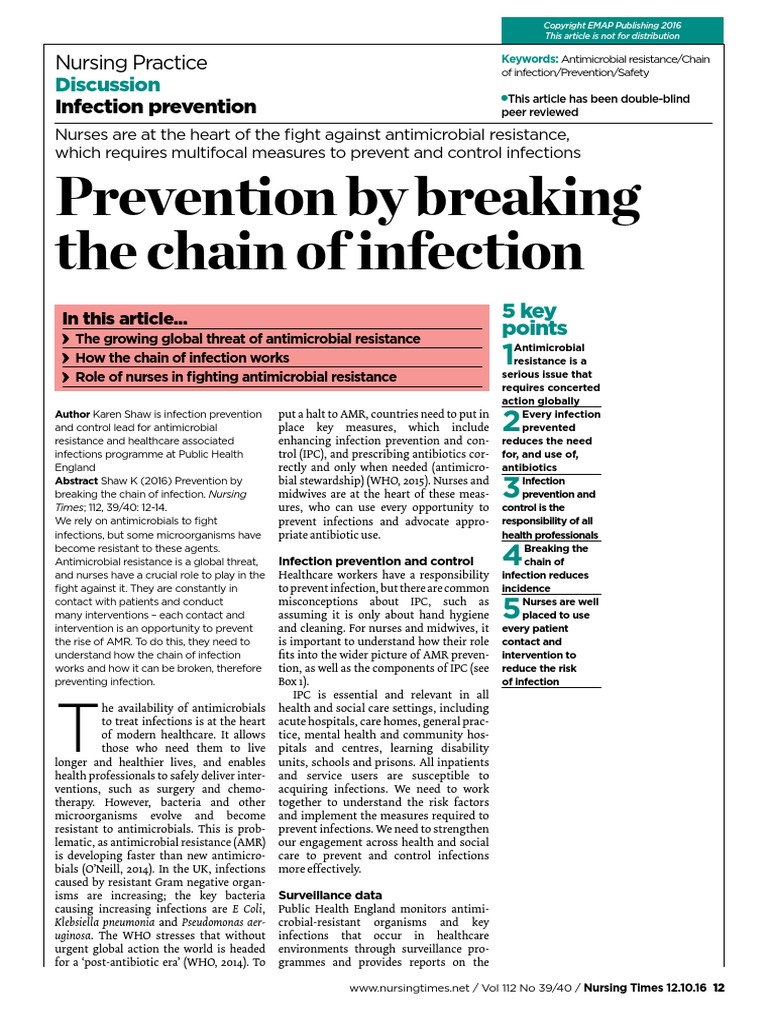 Prevention by Breaking The Chain of Infection: Discussion | PDF ...