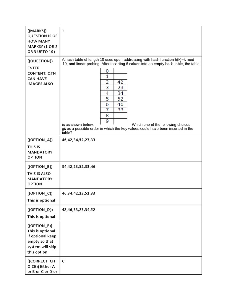Unit 1 Hashing Mcqs Pdf Computer Programming Computer Data