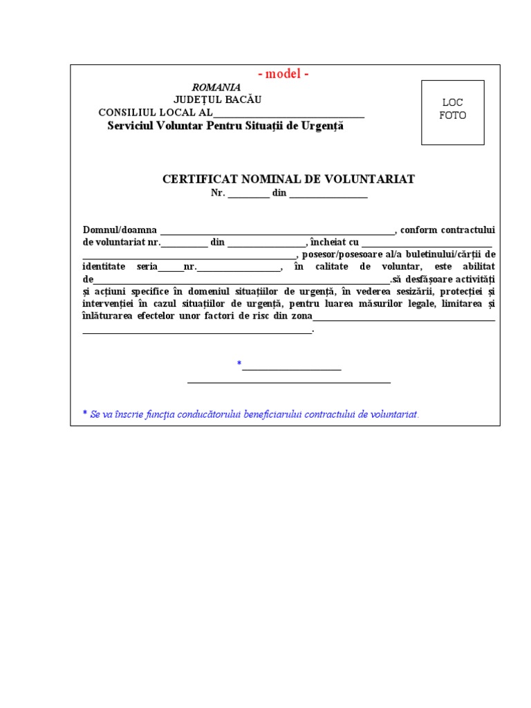Certificat de Voluntariat | PDF