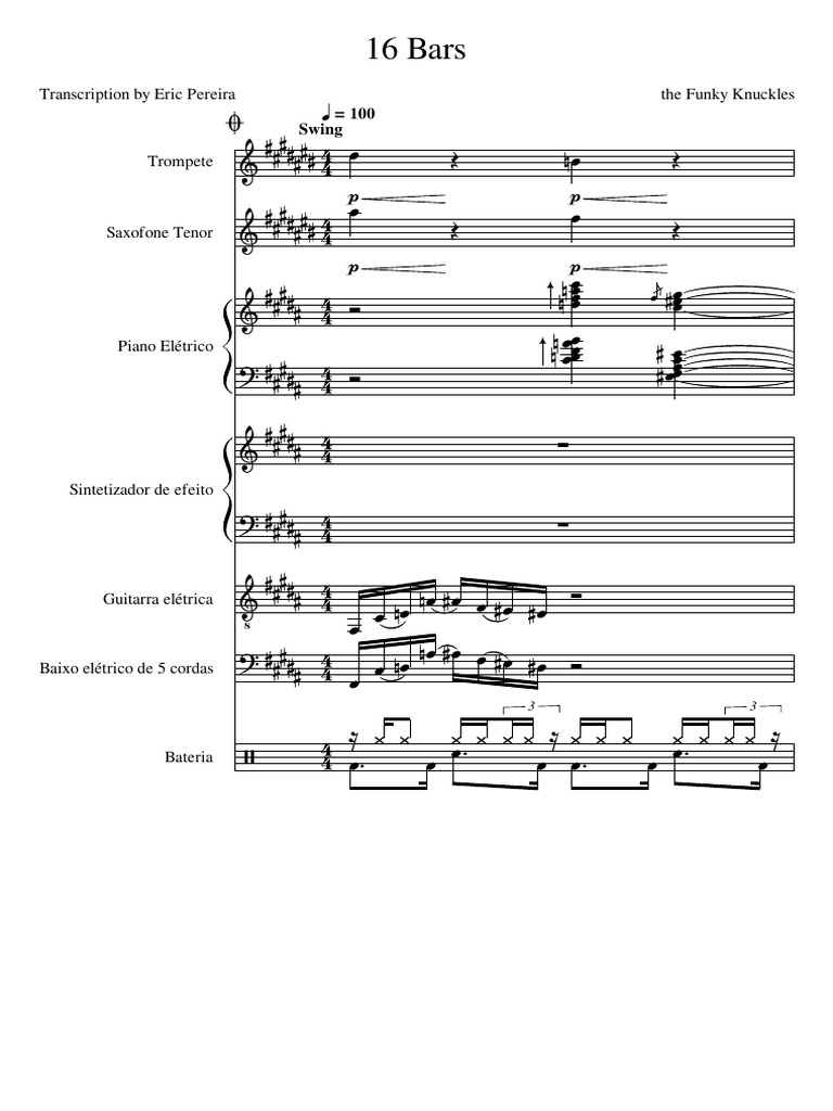 16 Bars - The Funky Knuckles | PDF | Popular Music | Jazz