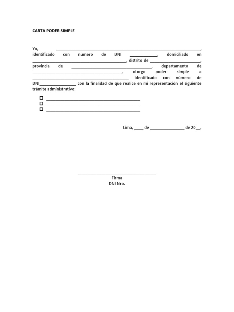 Carta Poder Simple | PDF