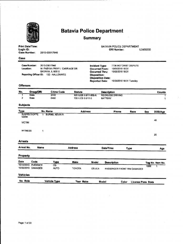 Batavia Police Redacted | PDF