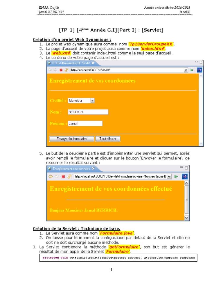 Projet Web Dynamique avec Servlets JavaEE | PDF | Cookie (informatique) | Internet