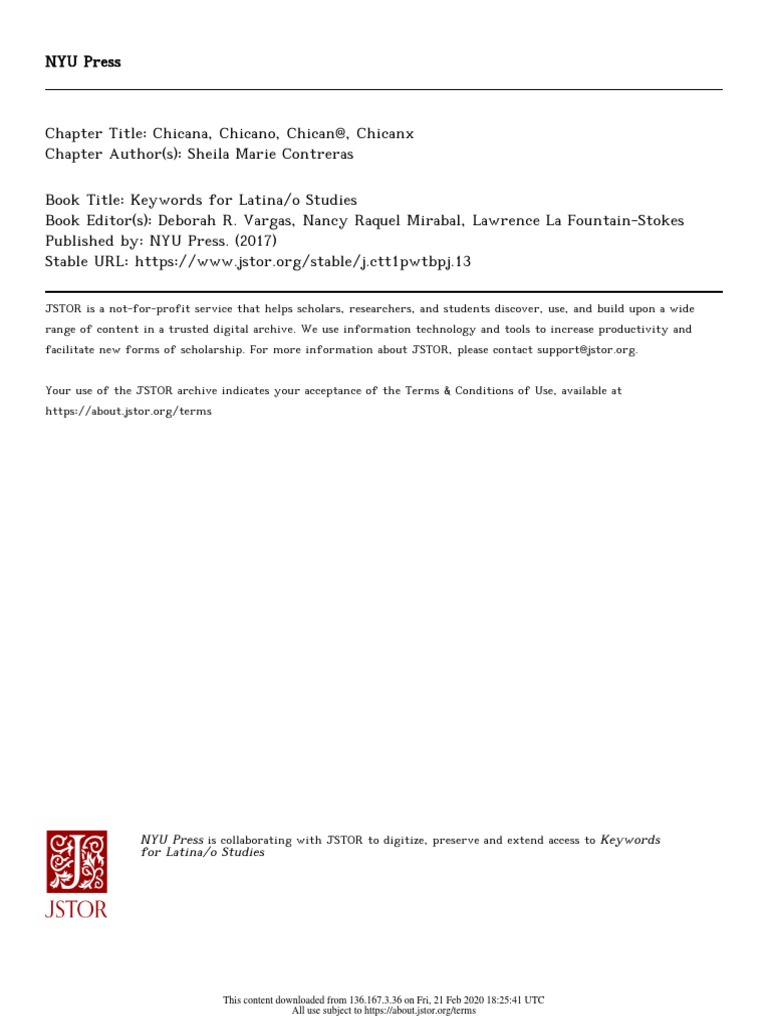 Chicana, Chicano, Chican@, Chicanx | PDF | Chicano | Critical Theory