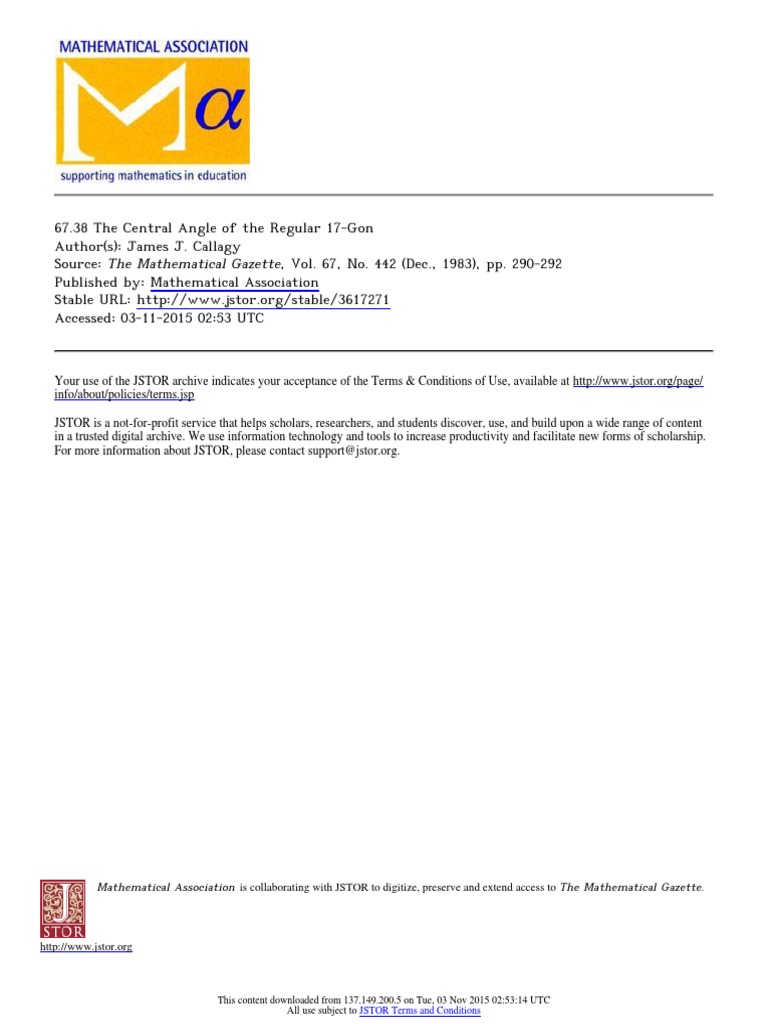 The Mathematical Gazette Volume 67 Issue 442 1983 (Doi 10.2307 ...