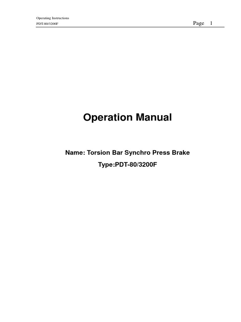 PDT 80-3200F - Manual Do Usuário | PDF | Sheet Metal | Numerical Control