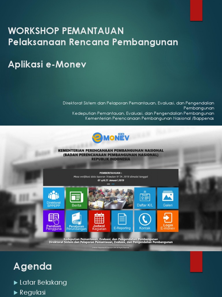 Workshop e-Monev Bappenas 2023 | PDF | Bisnis | Pengelolaan Keuangan & Uang