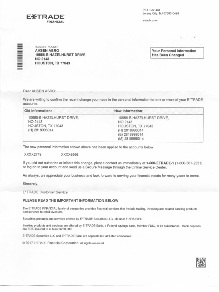 Etrade Letter | PDF