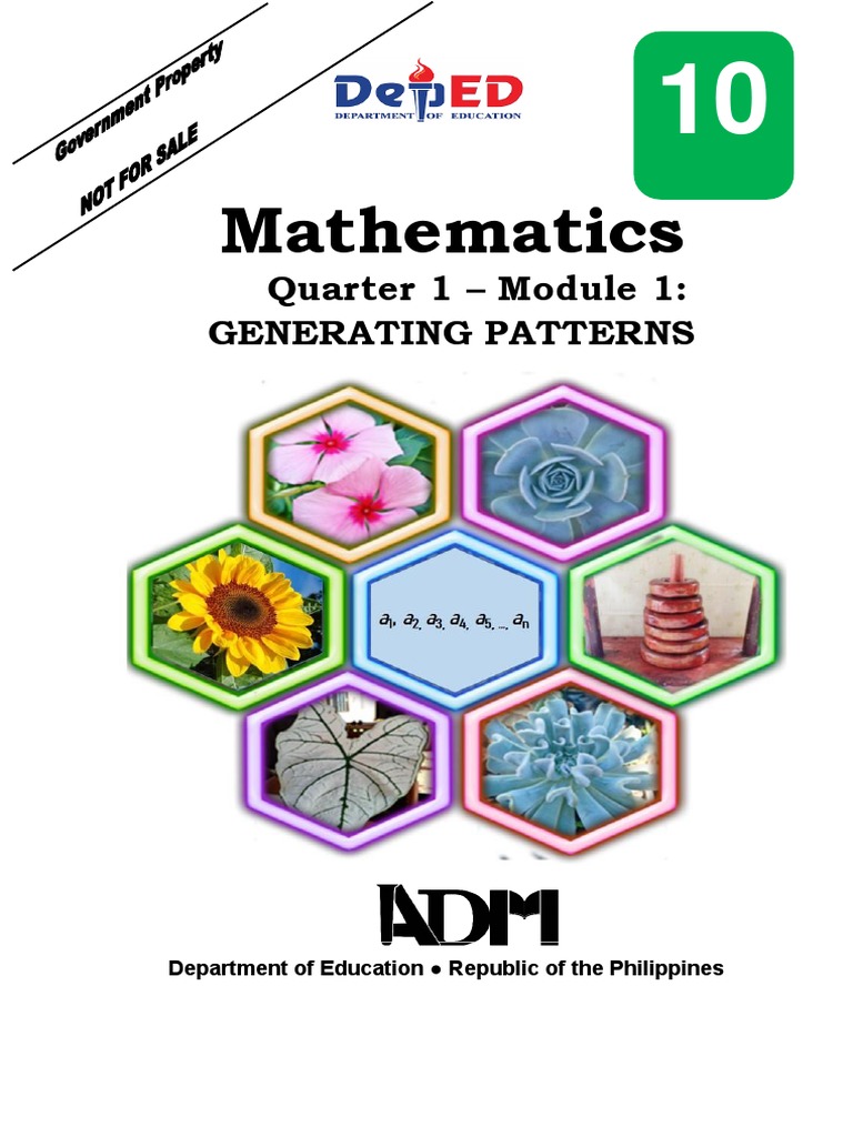 Math10 Q1 Module-1 Generating-Patterns | PDF | Sequence | Equations