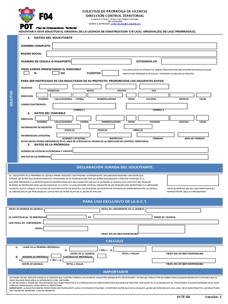 Formulario F04 | PDF