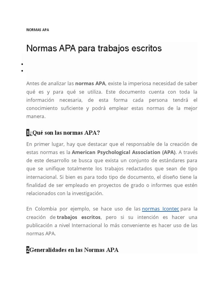Normas Apa | PDF | Estilo apa | Escritura