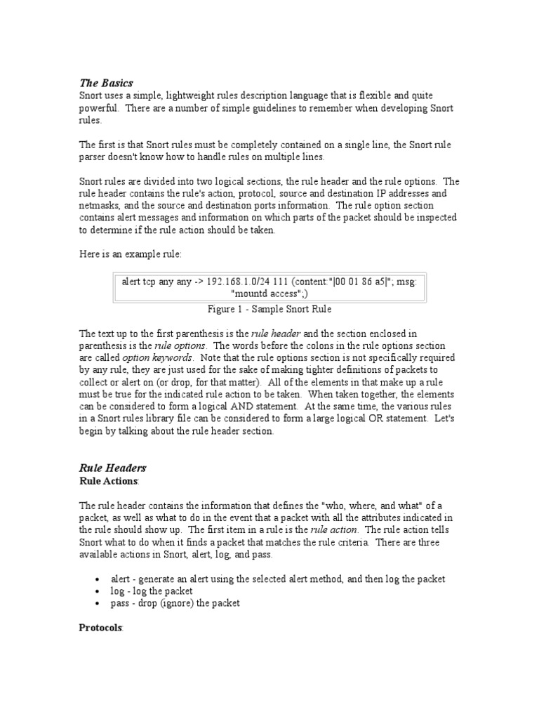 Snort Rules | PDF | Transmission Control Protocol | Port (Computer Networking)
