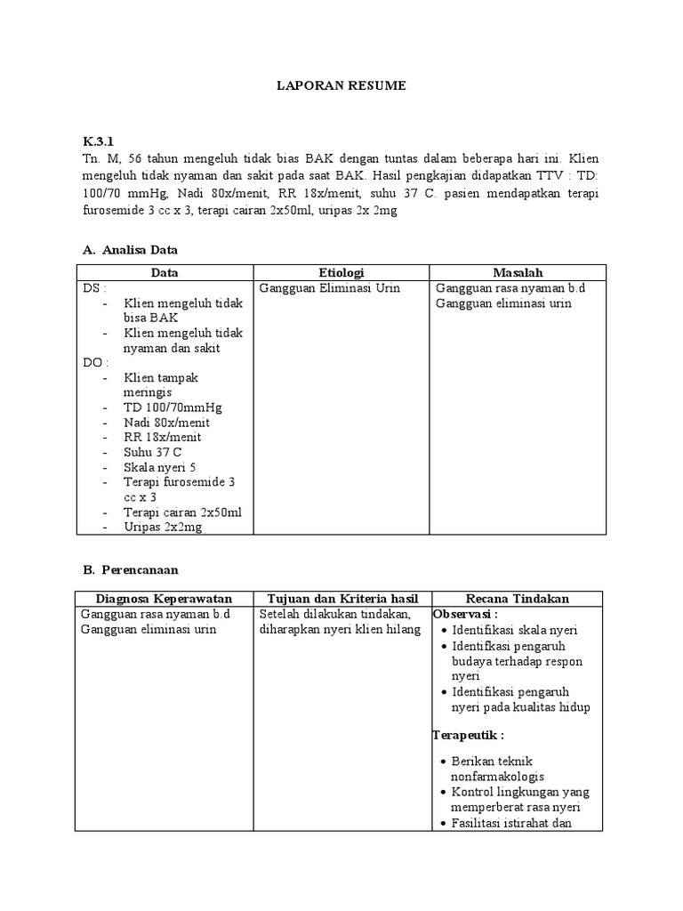 LP Resume Nyaman Nyeri | PDF